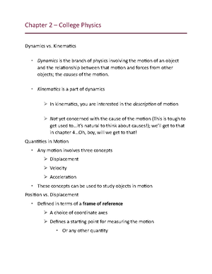 Chapter 1 – College Physics Notes - Chapter 1 – College Physics ...