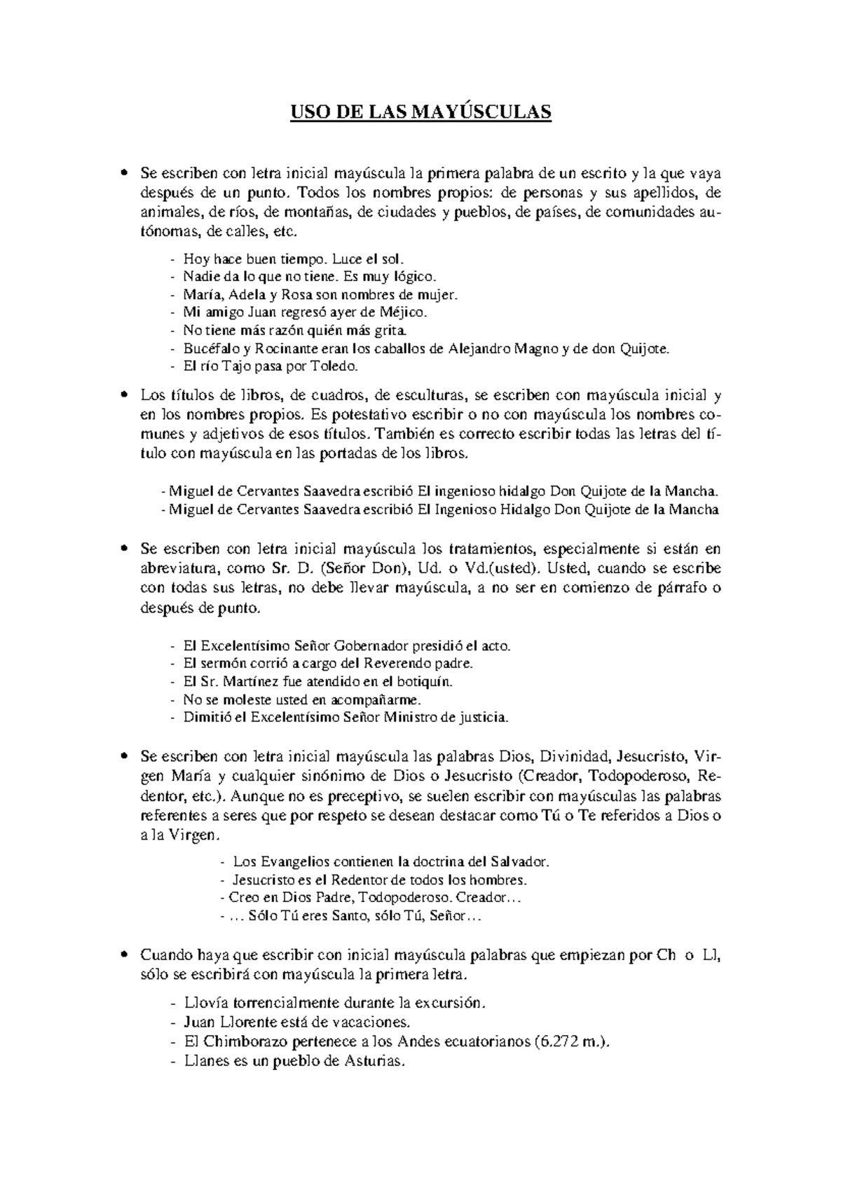 USO DE LAS Mayusculas - Uso correcto de la ortografía - USO DE LAS ...