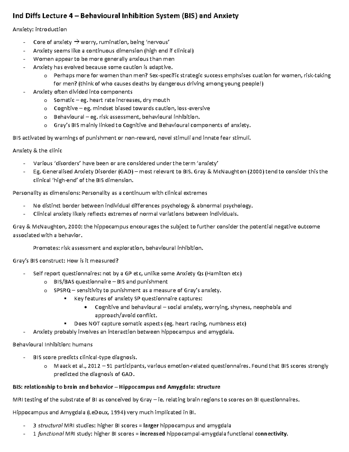 Lecture 4 notes - BIS - Dr Colin Lever - Warning: TT: undefined ...