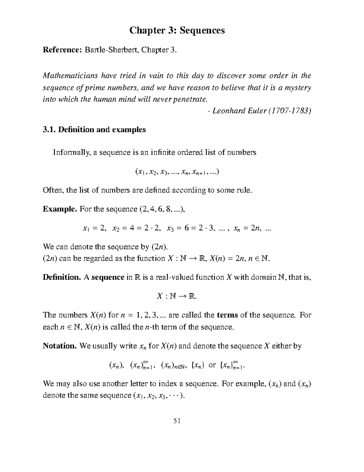 2108Part2 - Notes Part 2 - Chapter 3: Sequences Reference: Bartle ...