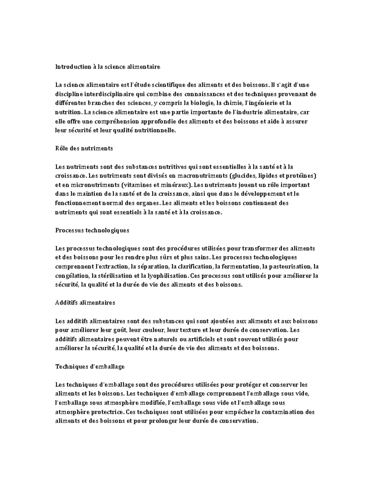 Foundations of Food Safety - Introduction à la science alimentaire La ...