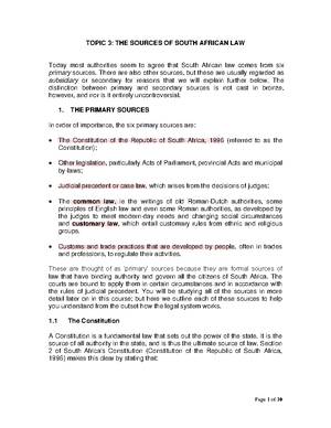 LAWS1011 - Wits University - Intro to Law - Studocu