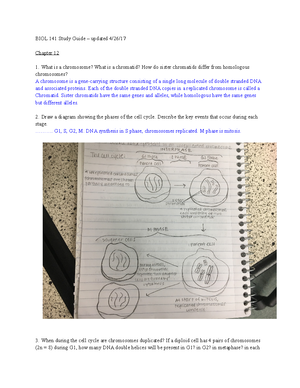 BIOL 141 Unit 1 Study Guide - Biology 141 Study Questions Chapter 1 ...