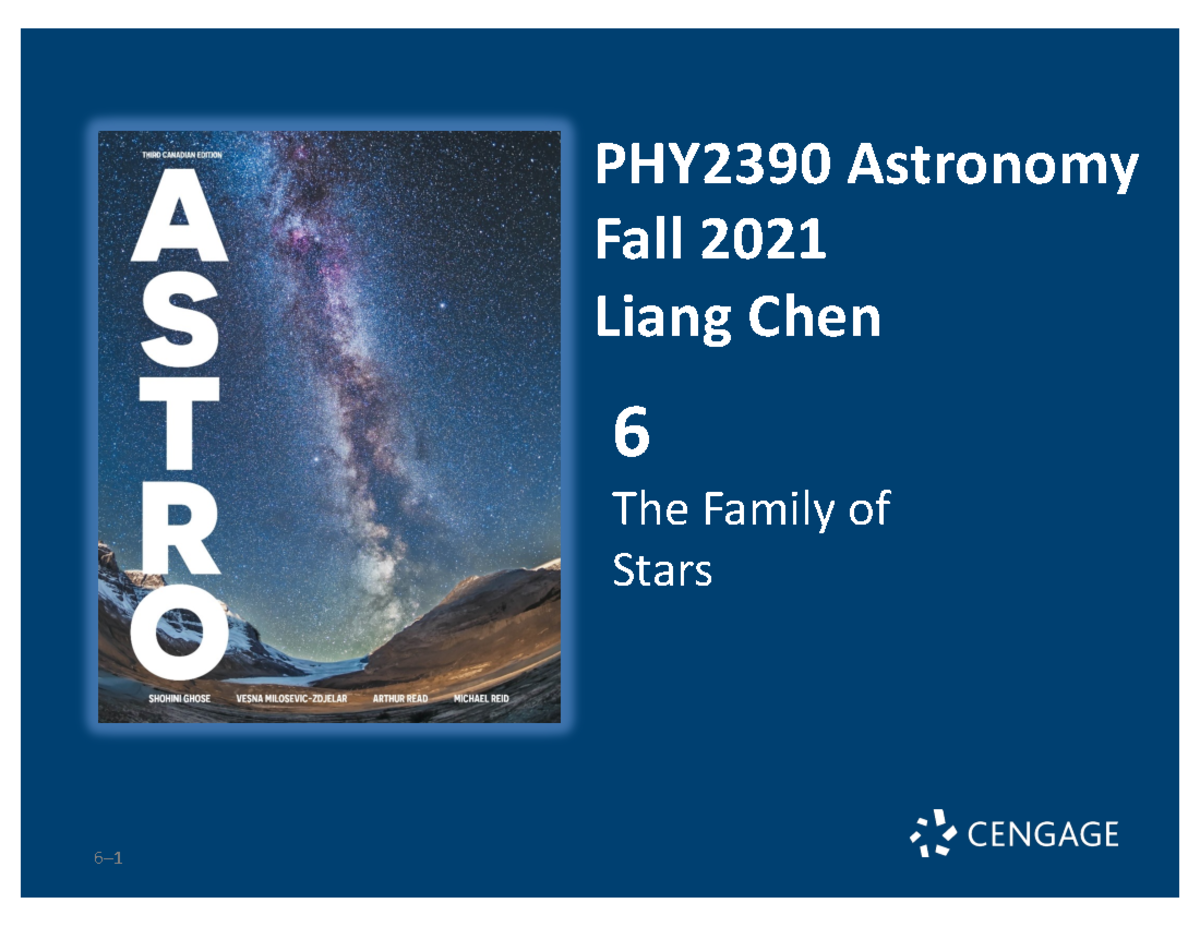 Astro Chapter 6 Notes - 6–16– 6 The Family of Stars PHY2390 Astronomy ...