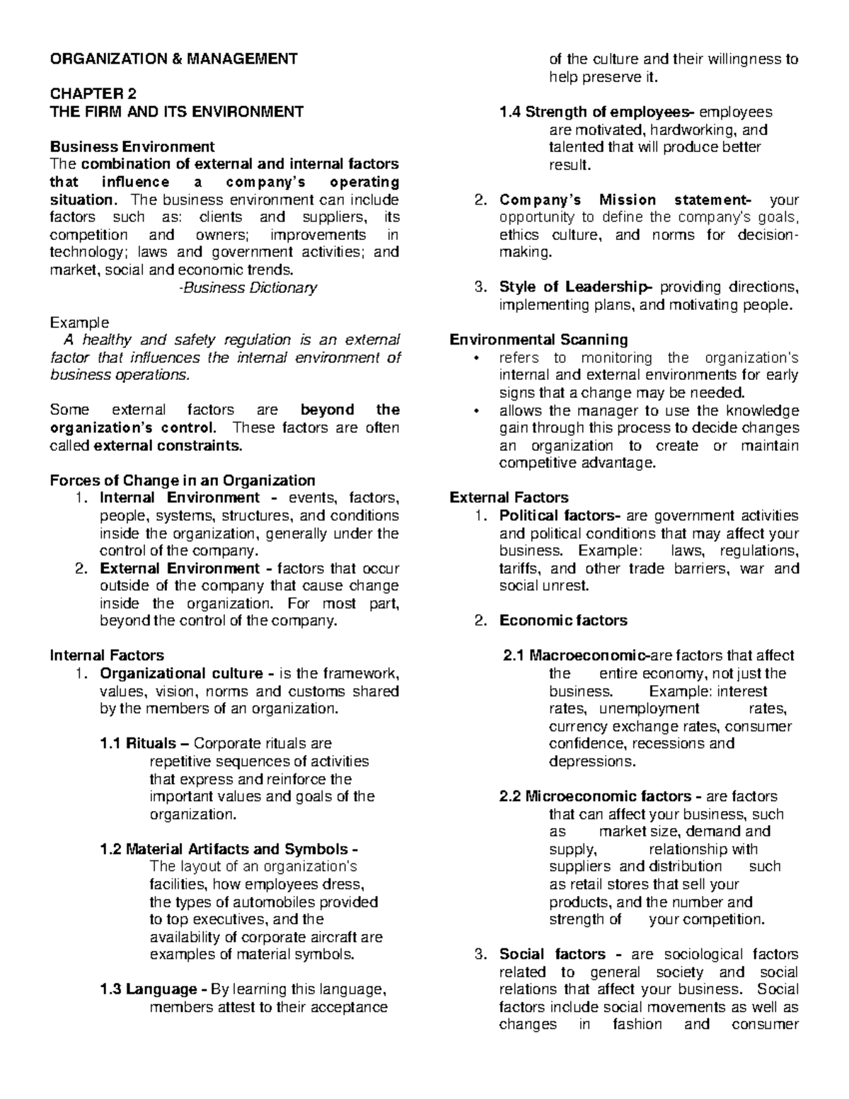 Organization and Management Reviewer LT2 - ORGANIZATION & MANAGEMENT ...