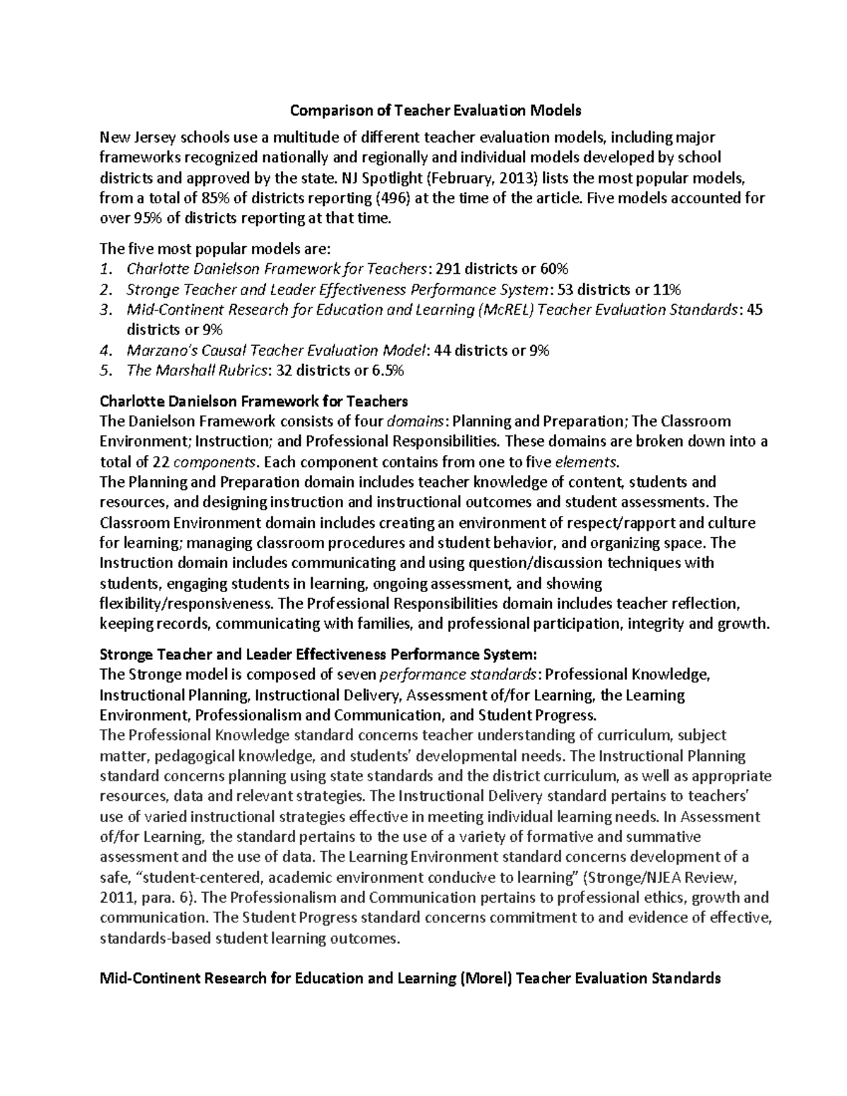 Danielsoncrosswalk - Upload this to help students - Comparison of ...