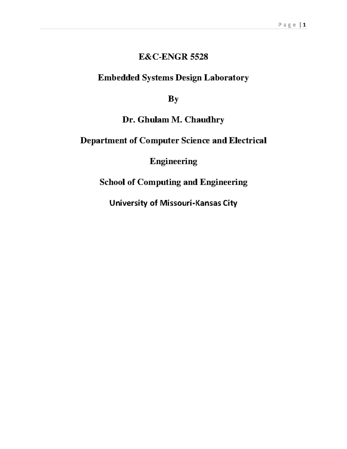 Advanced Embedded Systems Lab Reportdragon Page 1 Eandc Engr 5528 Embedded Systems Design