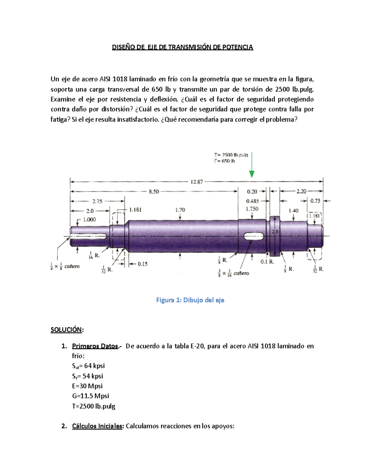 48137800 Diseno DE EJE DE Transmision DE Potencia daniel - DISEÑO DE ...