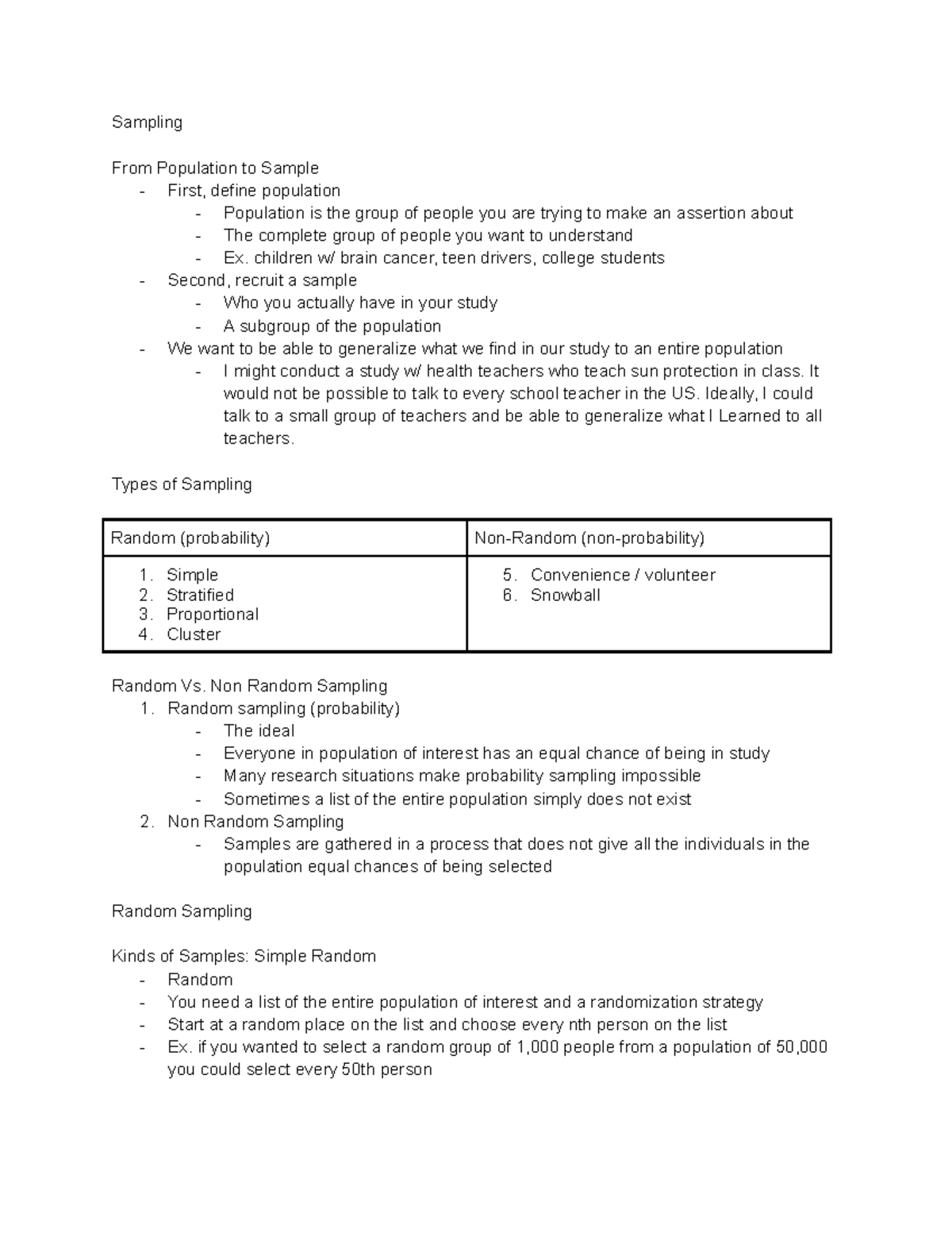 Sampling - Sampling From Population to Sample - First, define ...