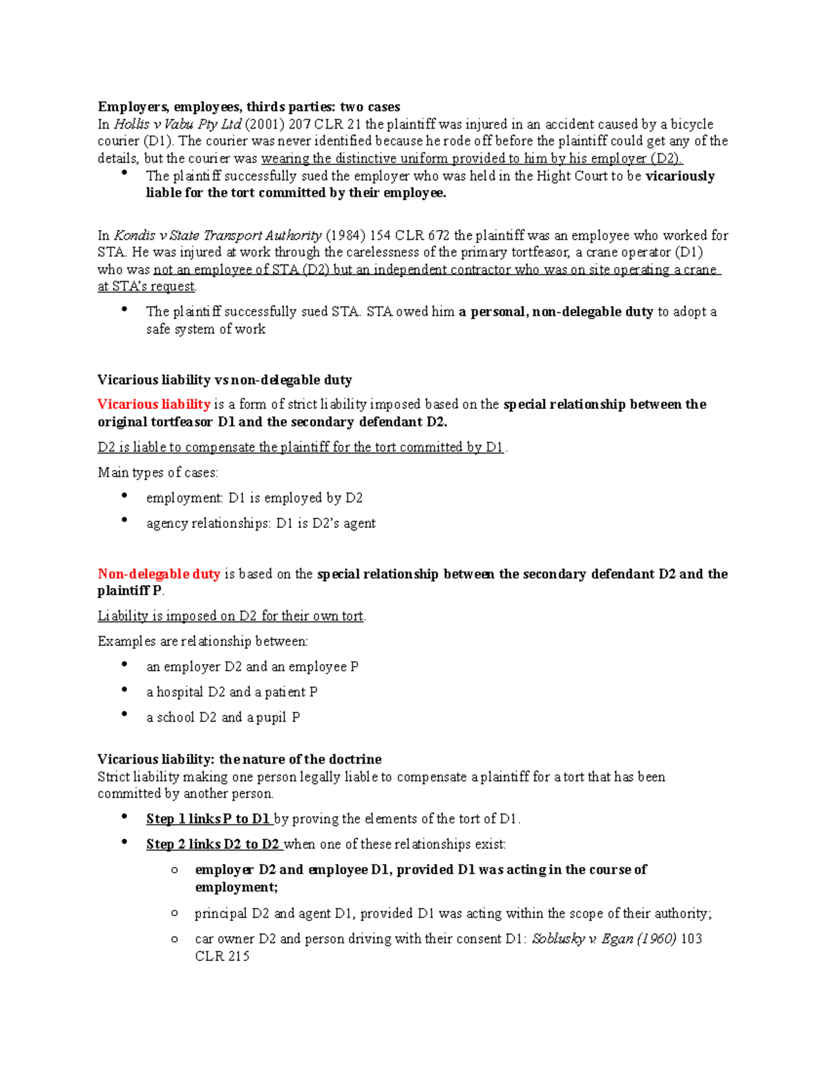 Lecture 7 notes - Employers, employees, thirds parties: two cases In ...