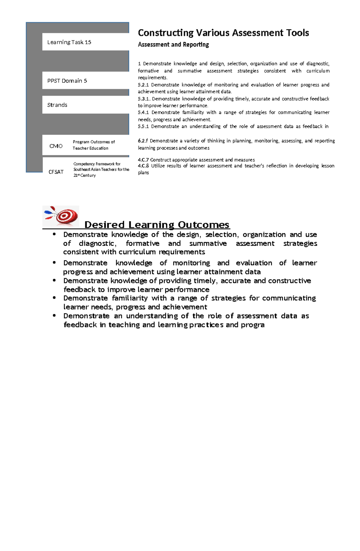 Constructing Various Assessment Tools - Constructing Various Assessment ...