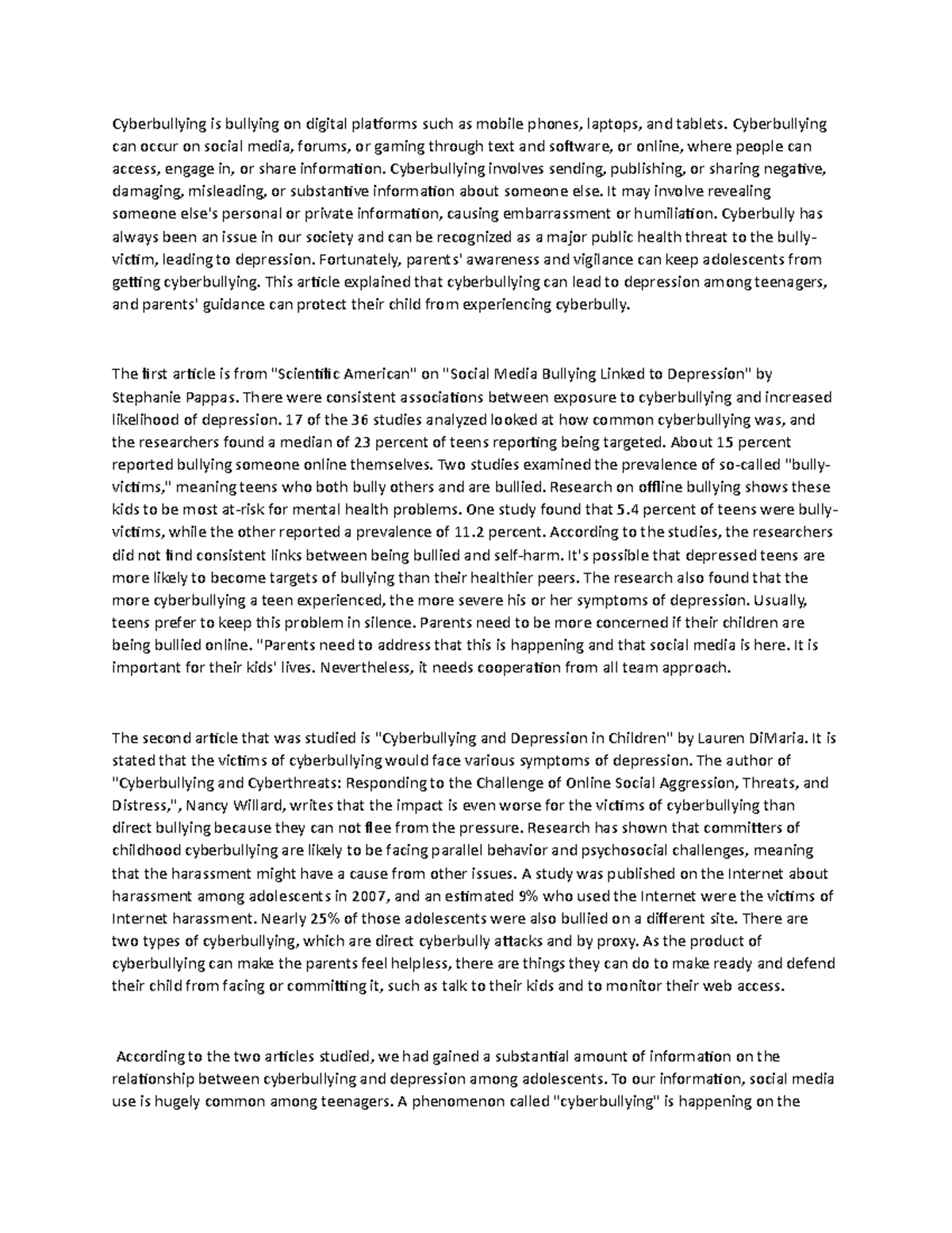 Cyberbullying is everywhere (English Group Assignment) - Cyberbullying ...