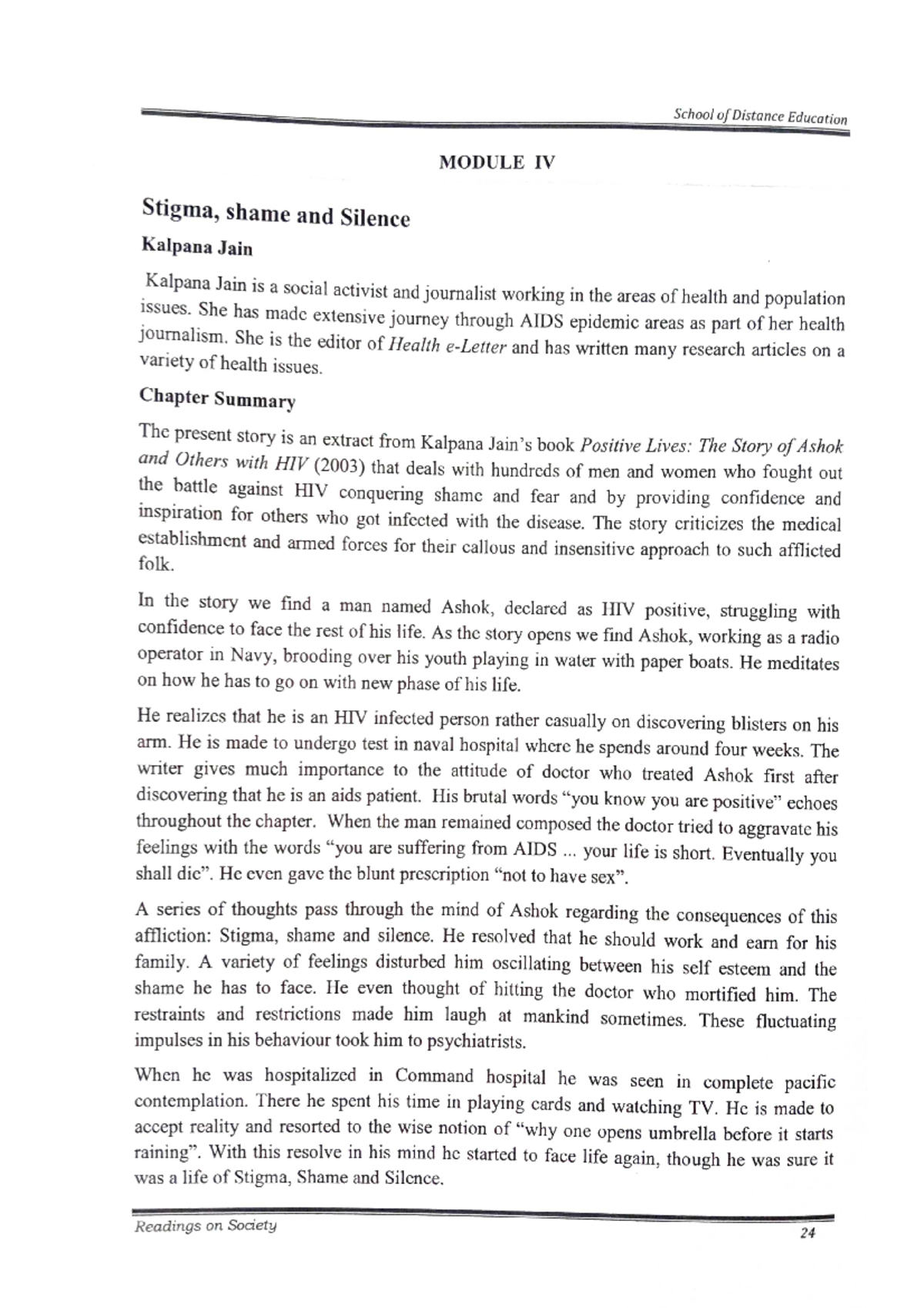 Module 4 Reading On Society Ba BBA BCom Calicut University Studocu