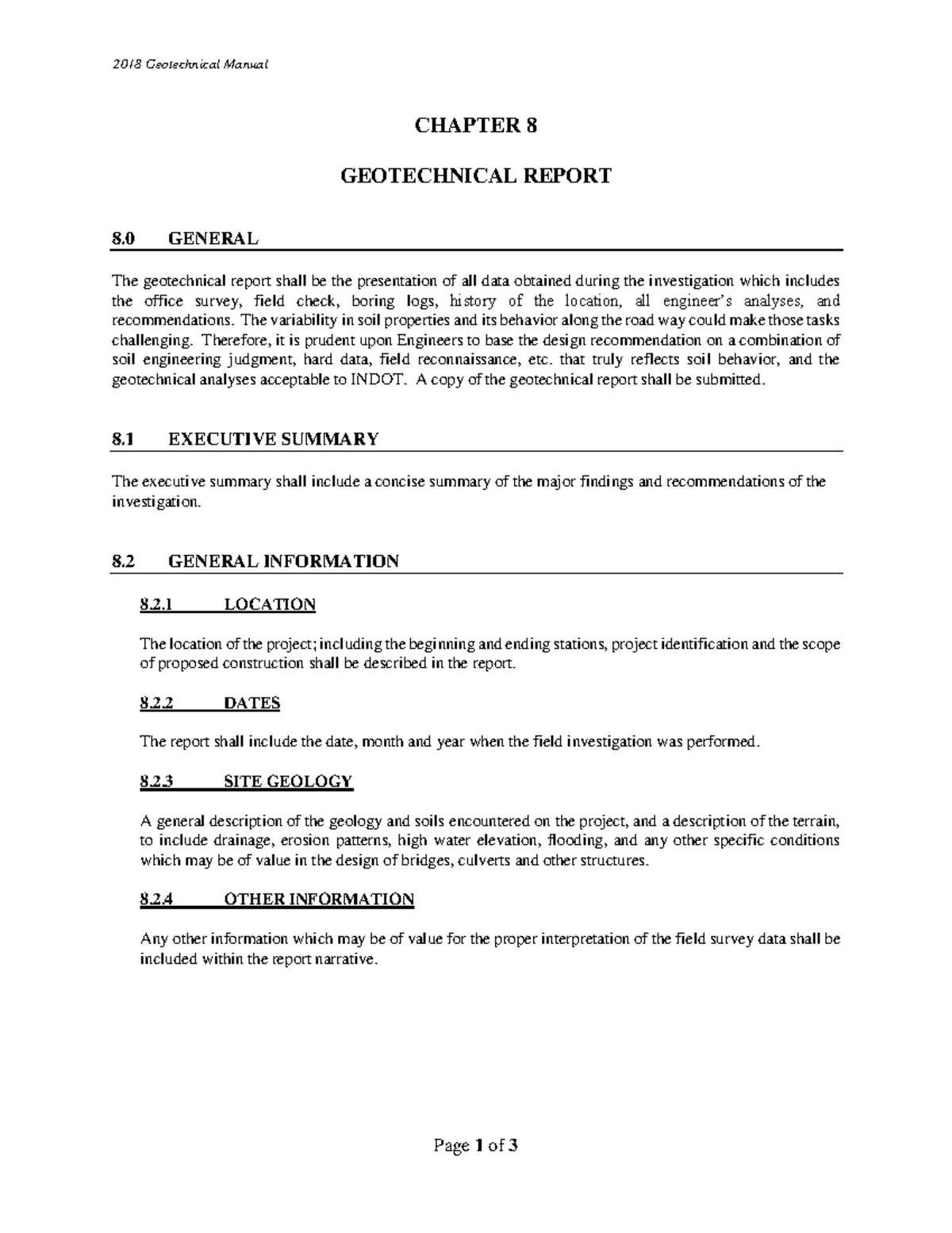 Geotech design manual ch08-geotech report - 2018 Geotechnical Manual ...