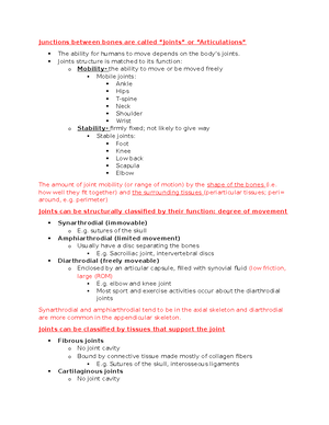 Major Body Movements - NOTES - Describing Body Motion o There are two ...