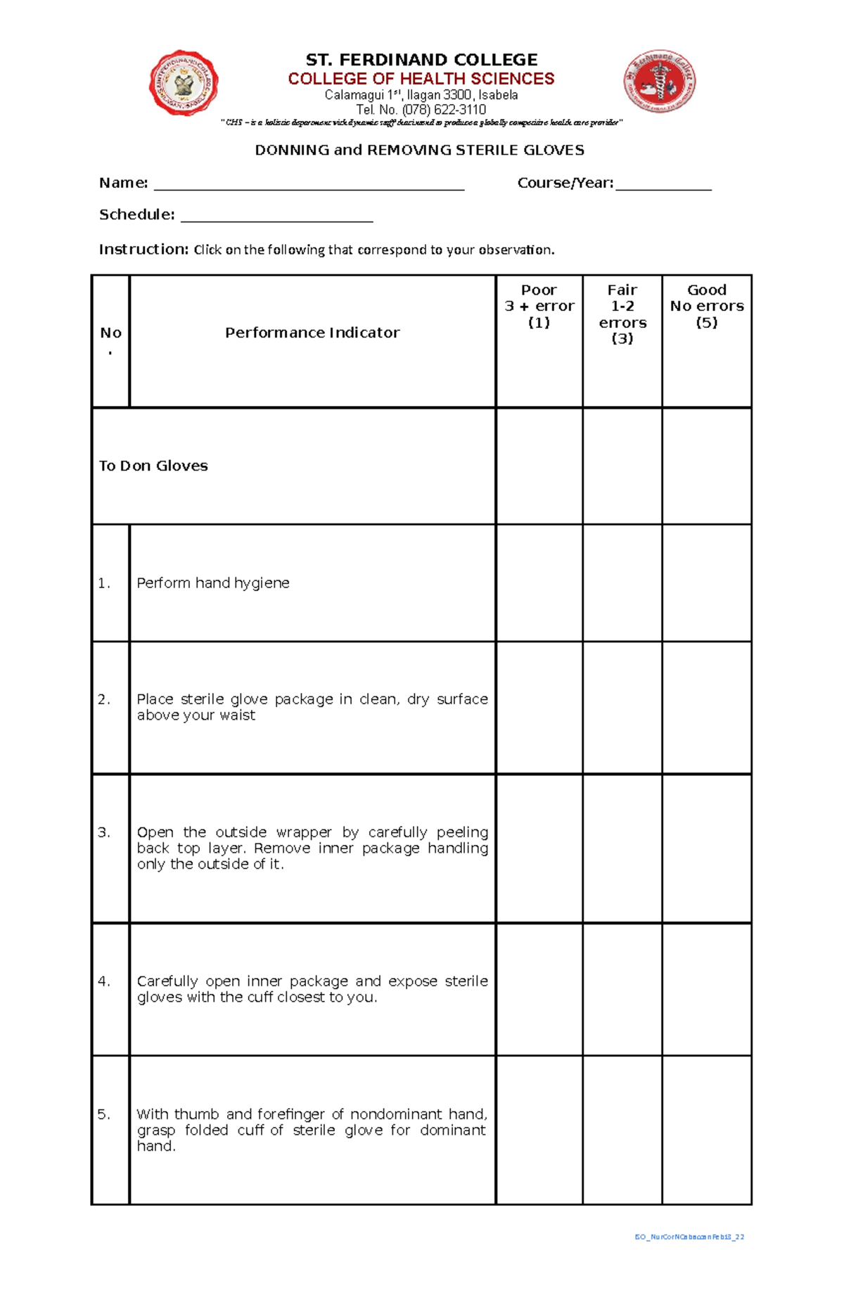 Gloving rubrics - Lecture notes uhliu - good governance - Studocu