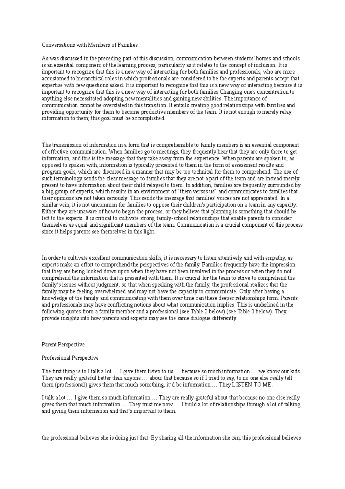 Chapter 4 The role of Families Part 2 - Conversations with Members of ...