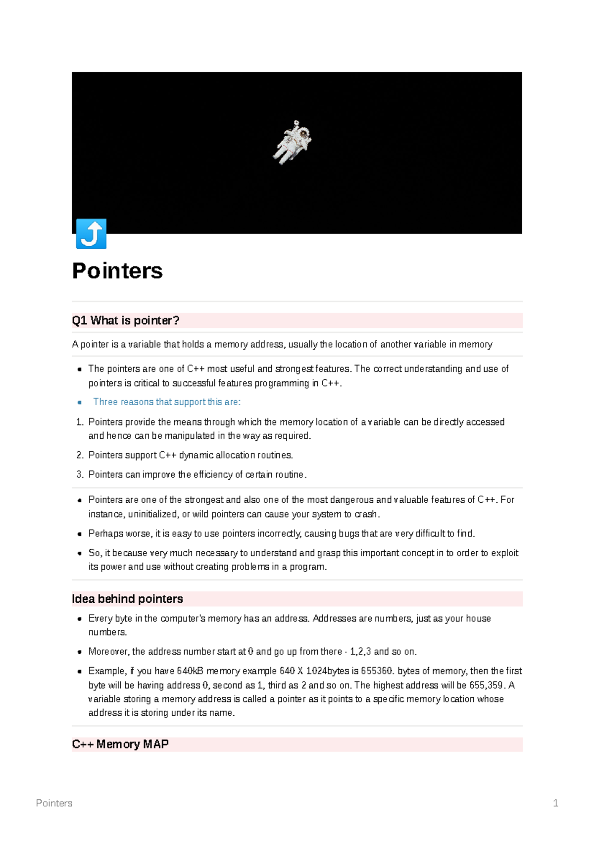 Pointers from beginner to advance. - ⤴ Pointers Q1 What is pointer? A pointer is a variable that ...