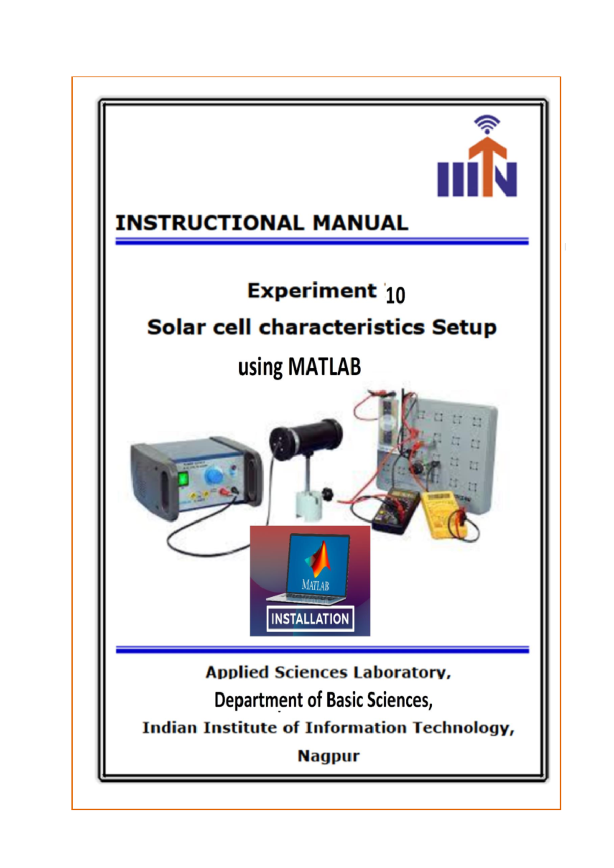 ASL 101 Expt 10 Solar Cell by Matlab - THEORY: The solar cell is a ...