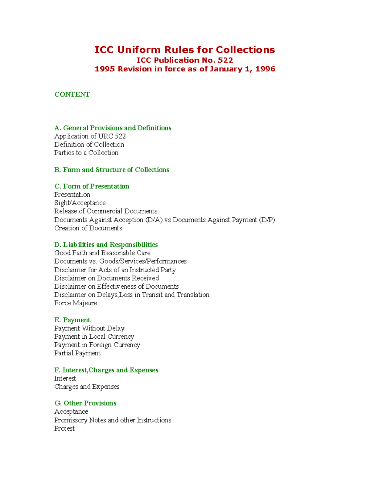 ICC Uniform Rules for Collections 522 - ICC Uniform Rules for Collections ICC Publication No ...