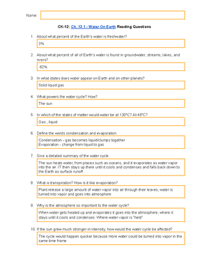 Groundwater activity worksheet - Groundwater Activity Worksheet ...
