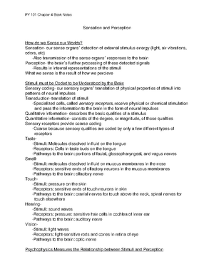 PY 101 - Chapter FIVE Notes - Psychology 101 Chapter Five 9/7 ...