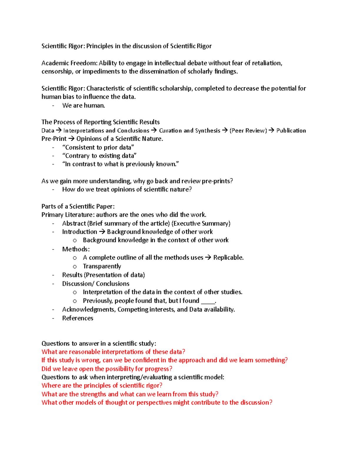 Scientific Rigor - Dr. Donley - Scientific Rigor: Principles in the ...