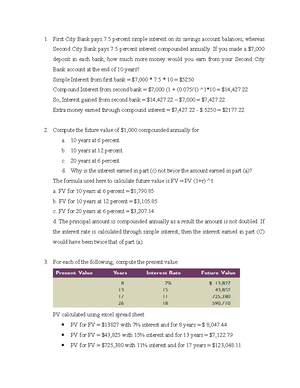 [Solved] Compute the future value of 1000 compounded annually for a 10 ...