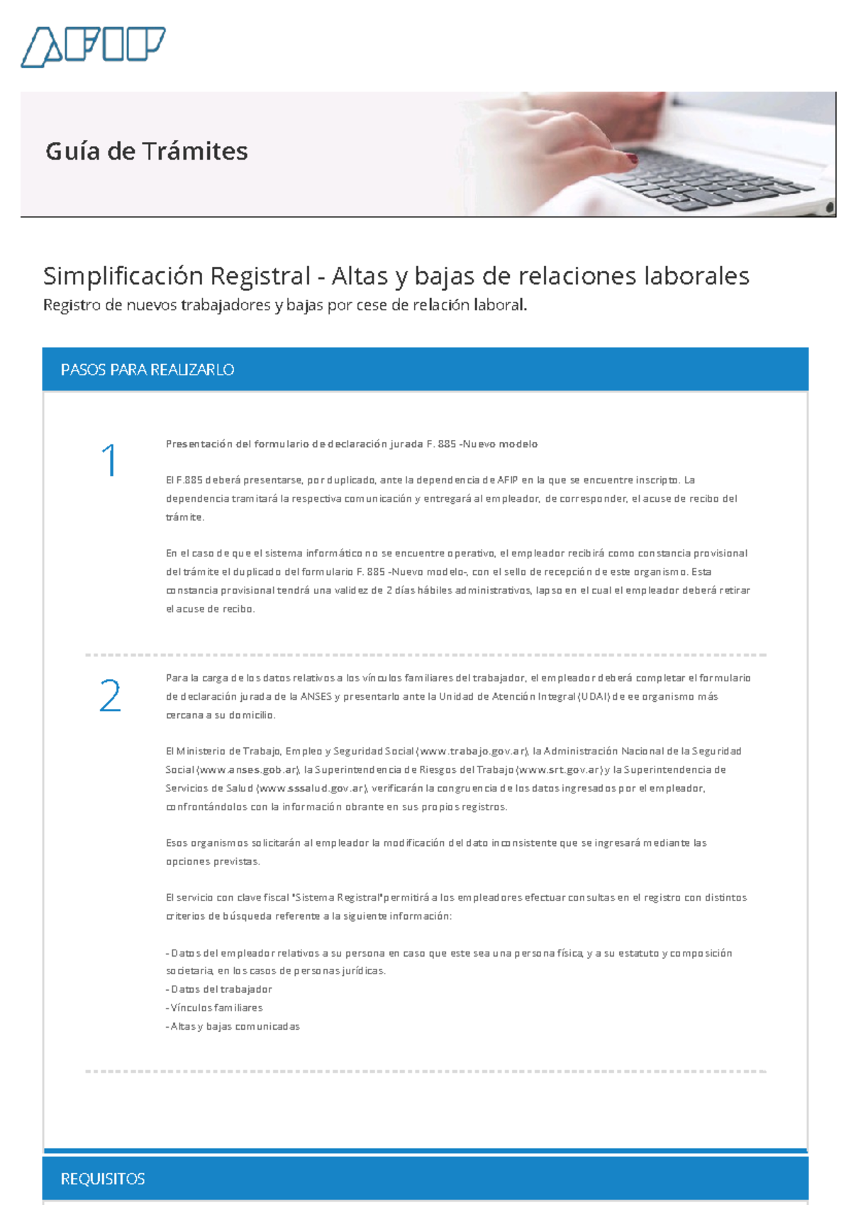 GT Simplificación Registral - Altas y bajas de relaciones laborales - 1 Presentación del ...