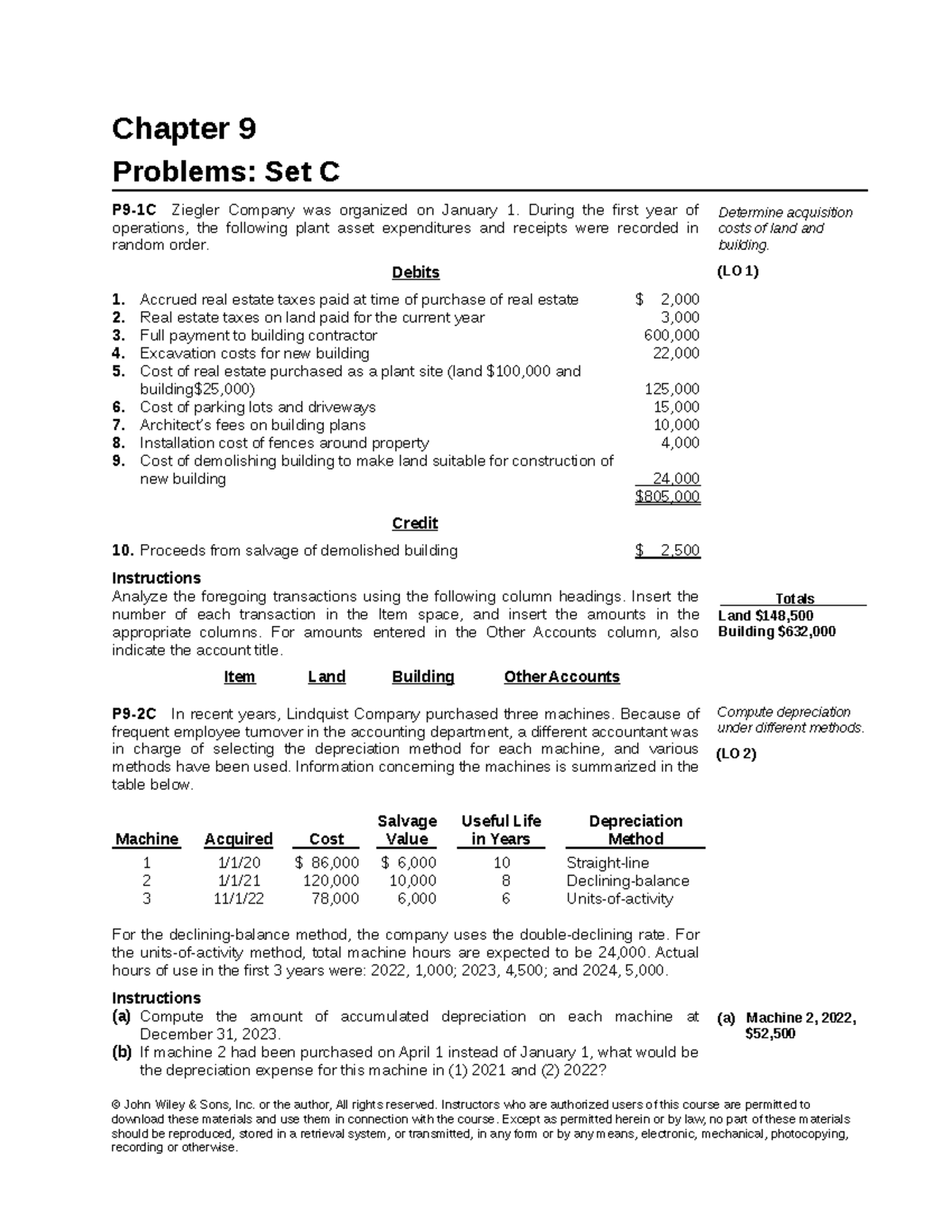 Prob Set C Ch09 - Chapter 9 Problems: Set C P9-1C Ziegler Company was organized on January 1 ...