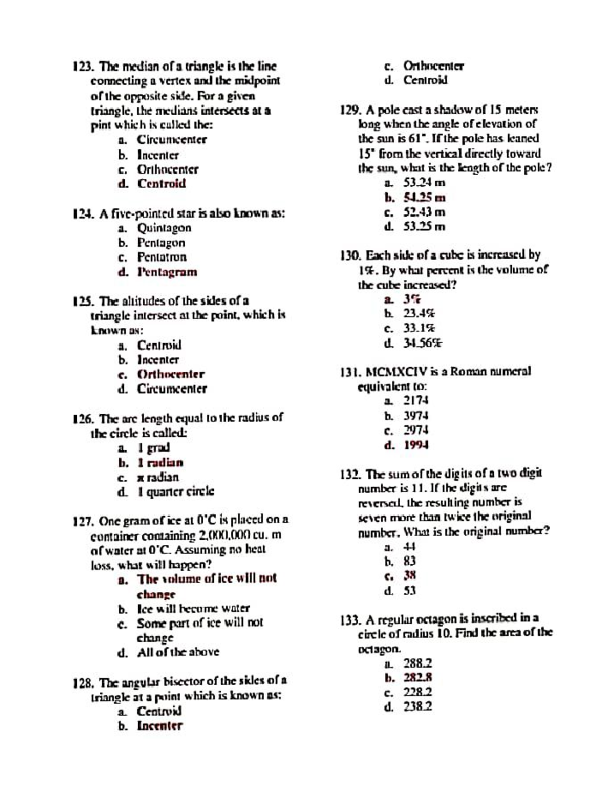 MATH854 86 - Hxhd - 123. The median of a triangle is the line c ...