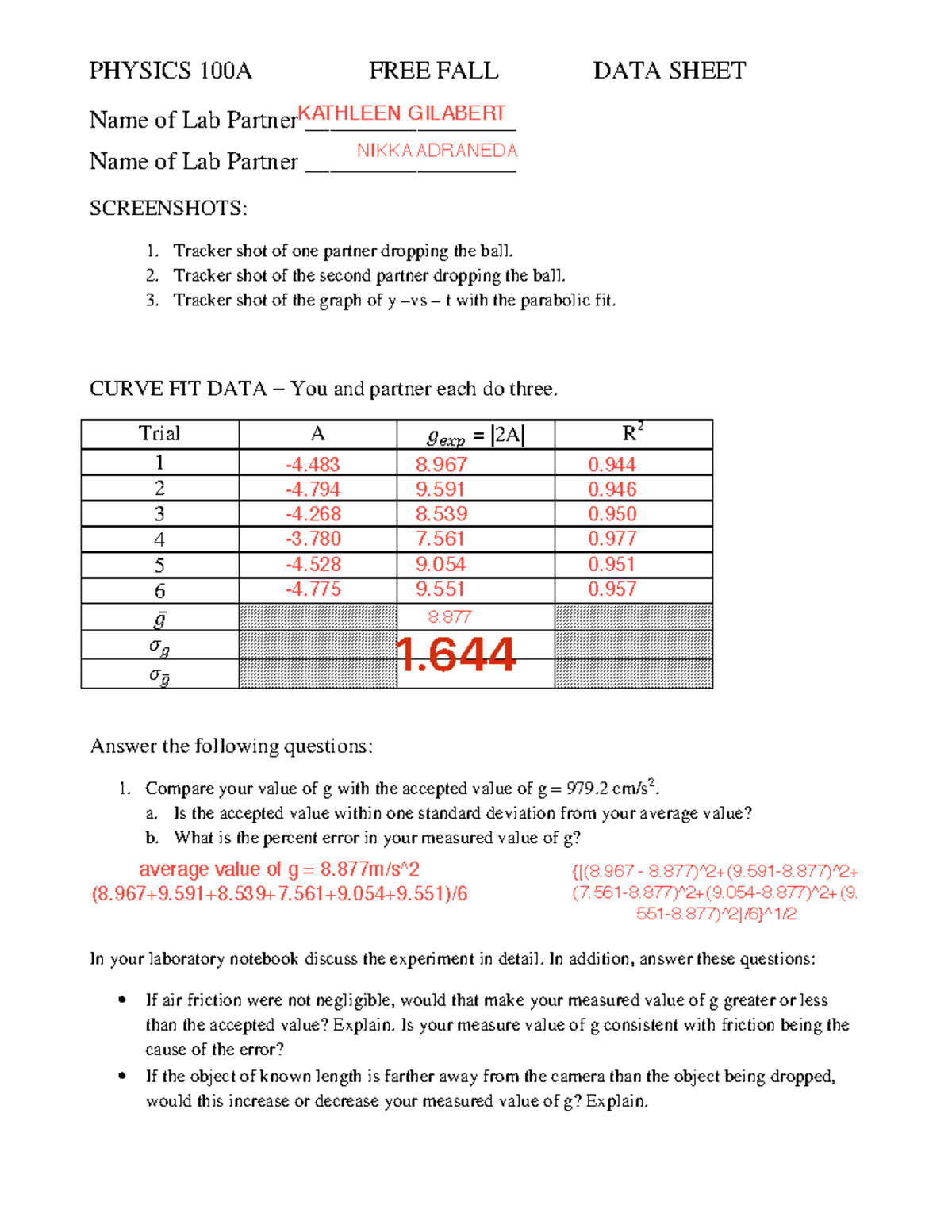 Copy of Freefall data sheet-2 (signed) (signed) - PHYSICS 100A FREE ...