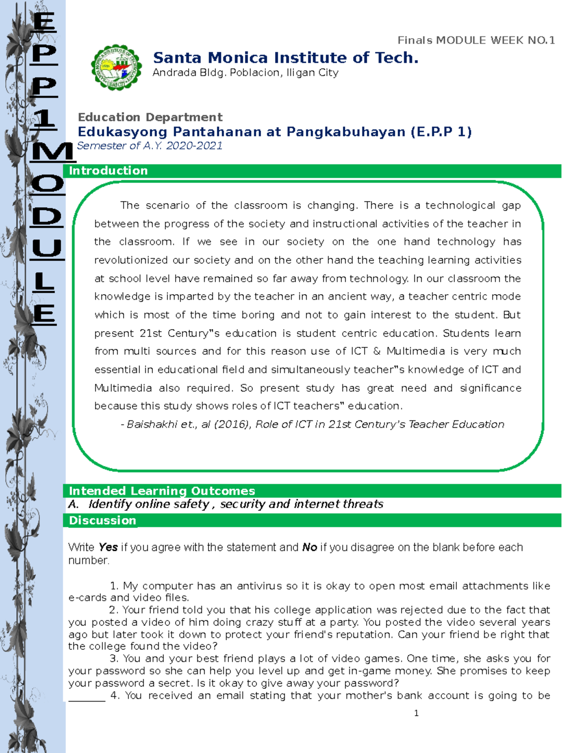 Semi EPP1 Mundala - A new lecture notes for students to follow the ...