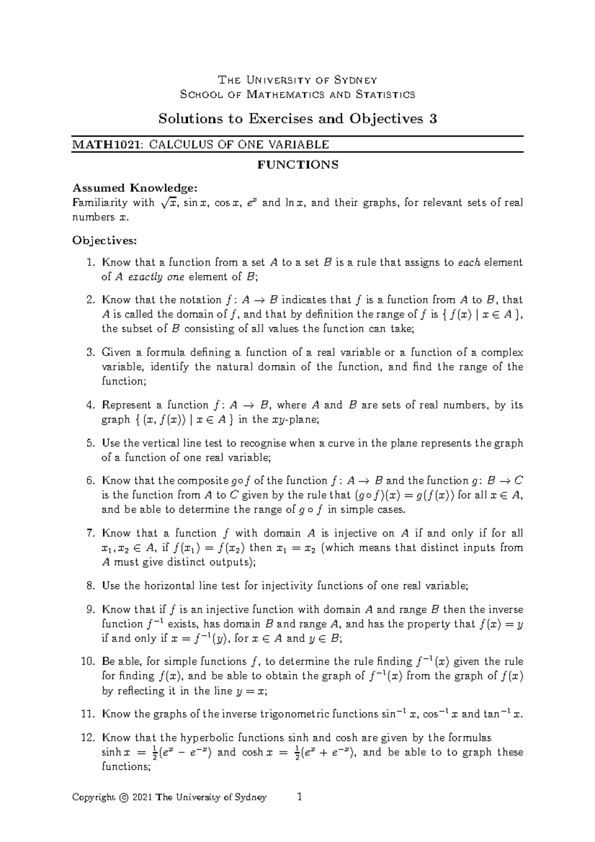 Exercises-3-Sols - MATH1021 w3TUT question and solution - The ...