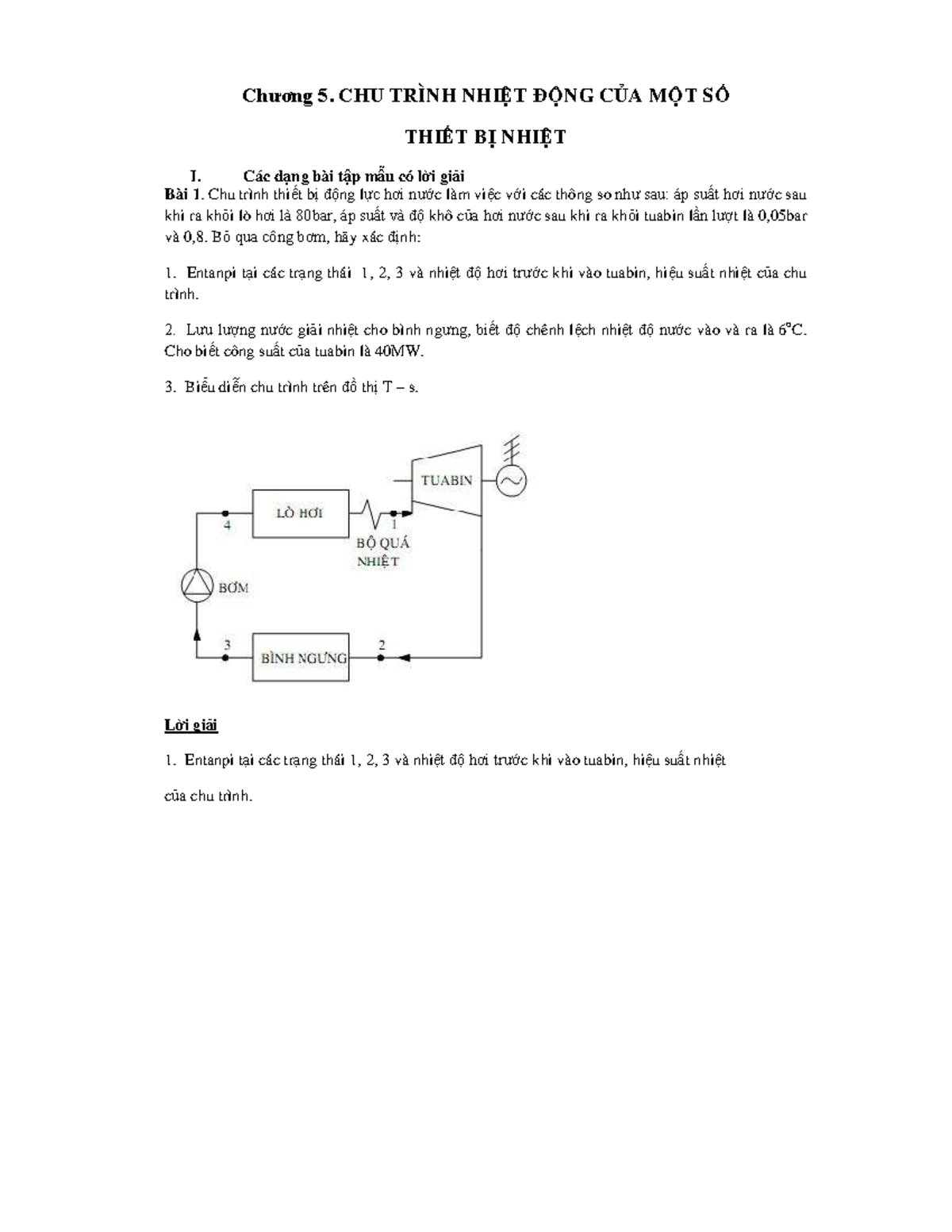 Chng 5 CHU Trinh NHIT DNG CA MT S - Chương 5. CHU TRÌNH NHIỆT ĐỘNG CỦA MỘT SỐ THIẾT BỊ NHIỆT I ...