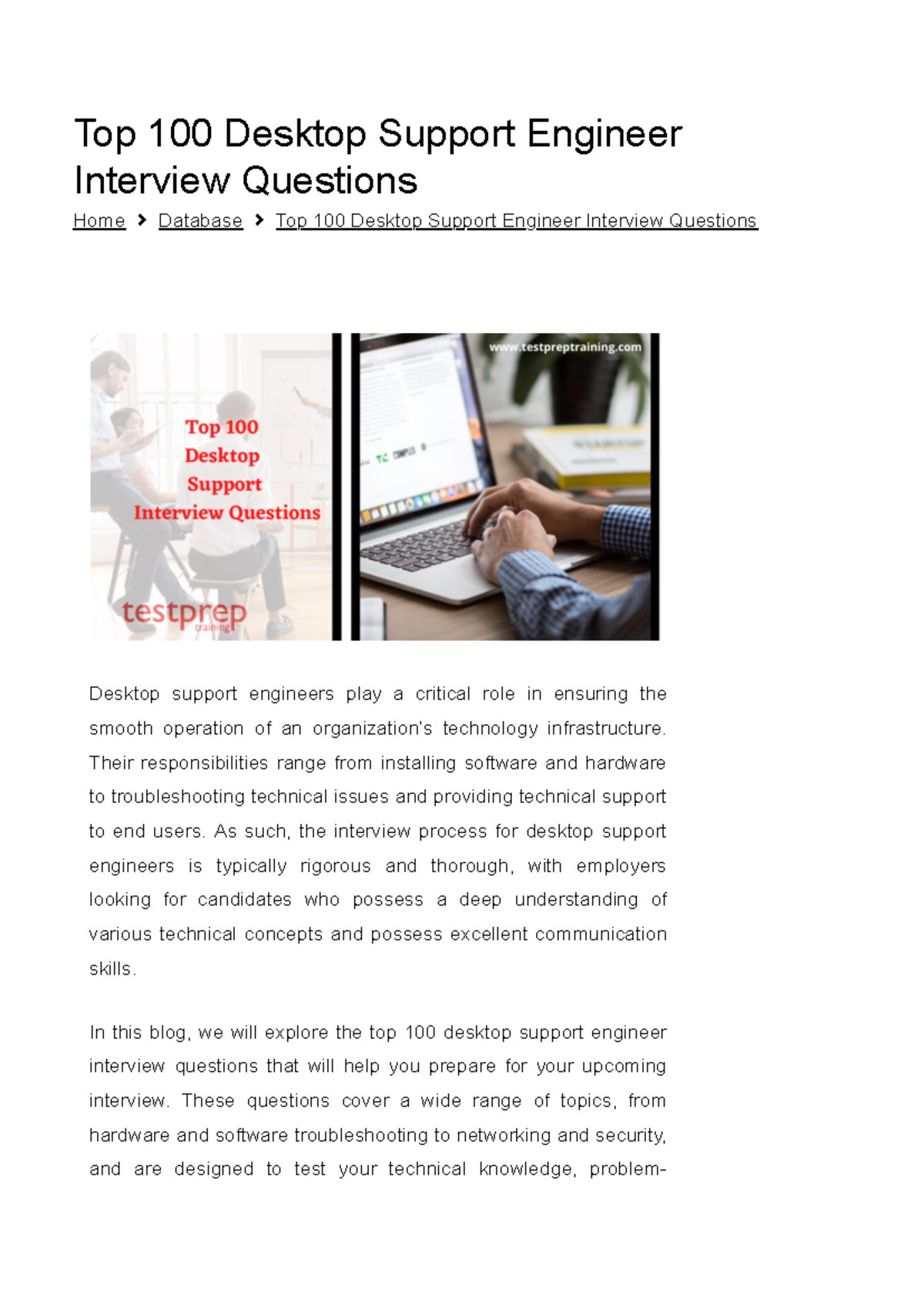 Top 100 Desktop Support Engineer Interview Questions - Blog - Top 100 Desktop Support Engineer ...