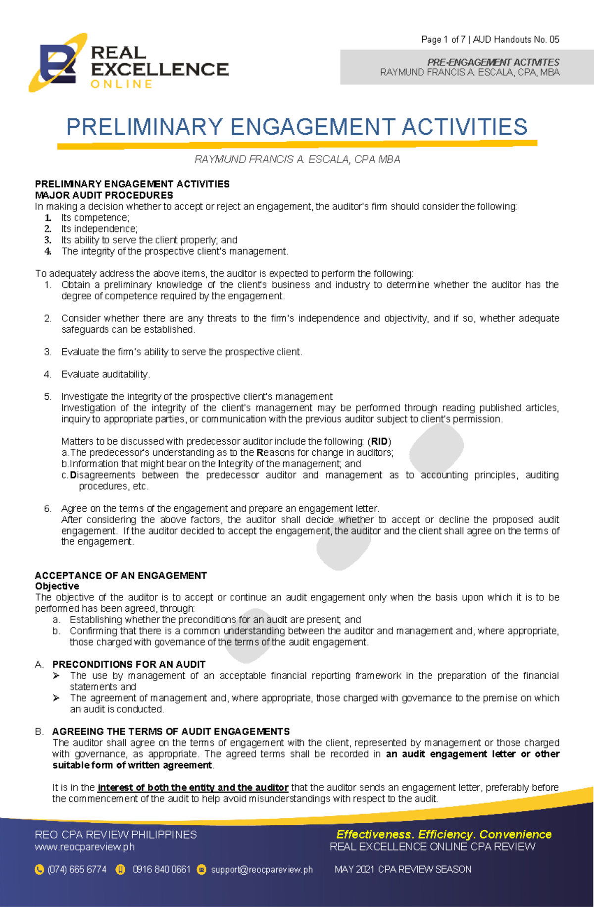 AT 05-Preliminary-Engagement-Activities - PRE-ENGAGEMENT ACTIVITES ...