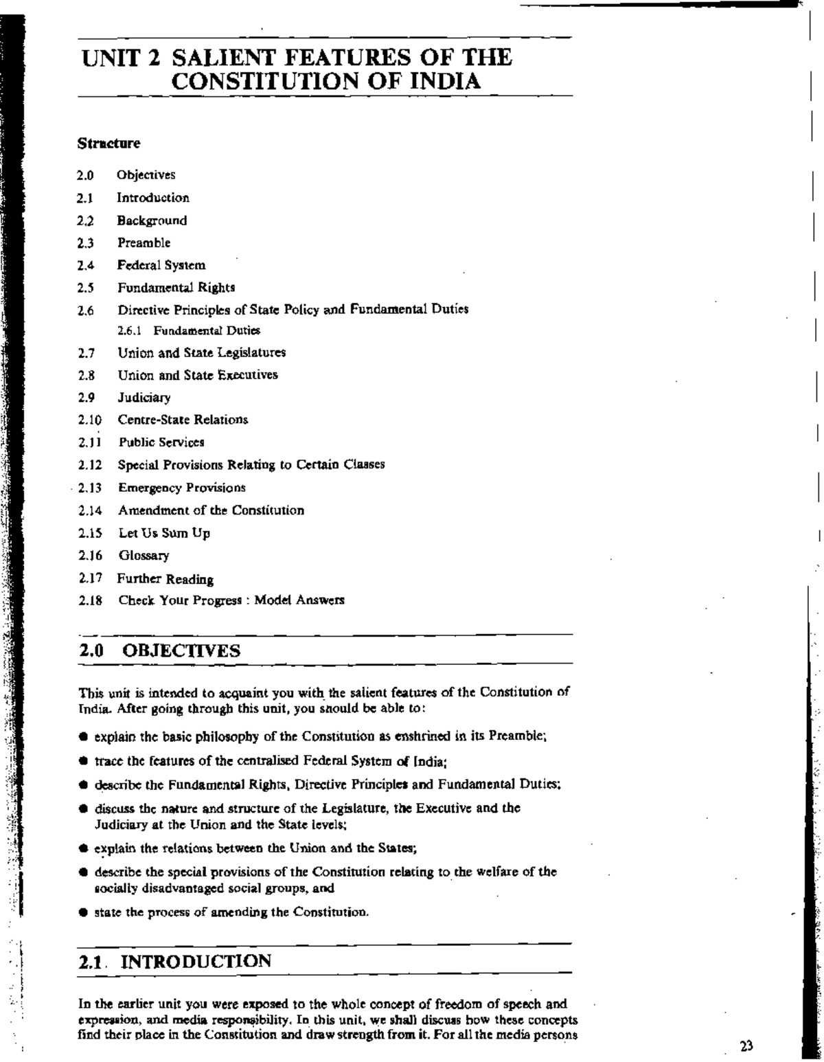 GE Unit-2 - constitution - ####### UNIT 2 SALIENT FEATURES OF THE ####### CONSTITUTION OF INDIA ...