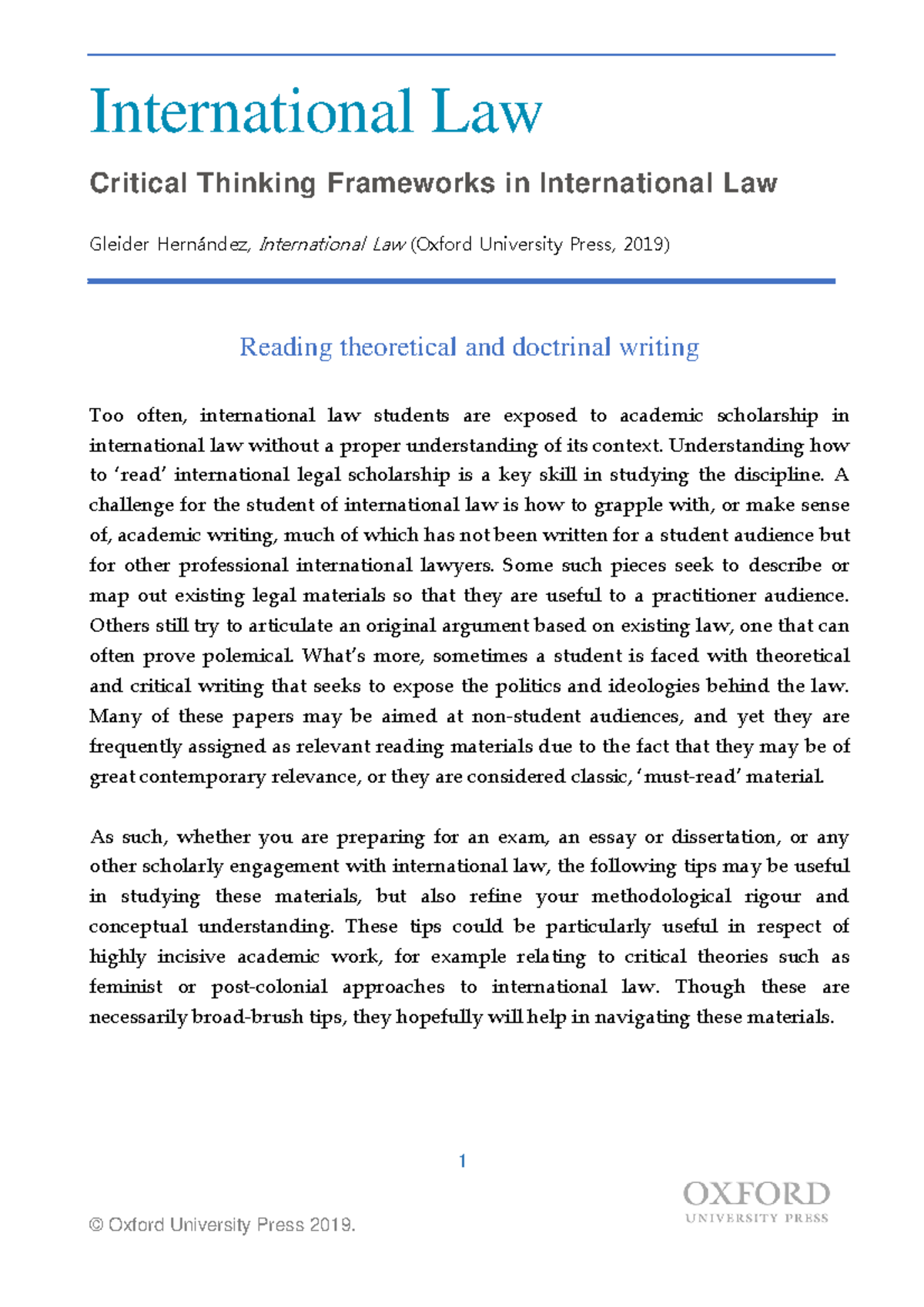 Hernandez criticalthinking reading theory and doctrine - 1 © Oxford ...