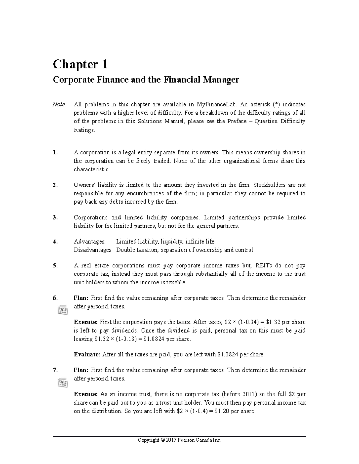 CH01 Berk ISM - Answers to questions in textbook - Chapter 1 Corporate ...