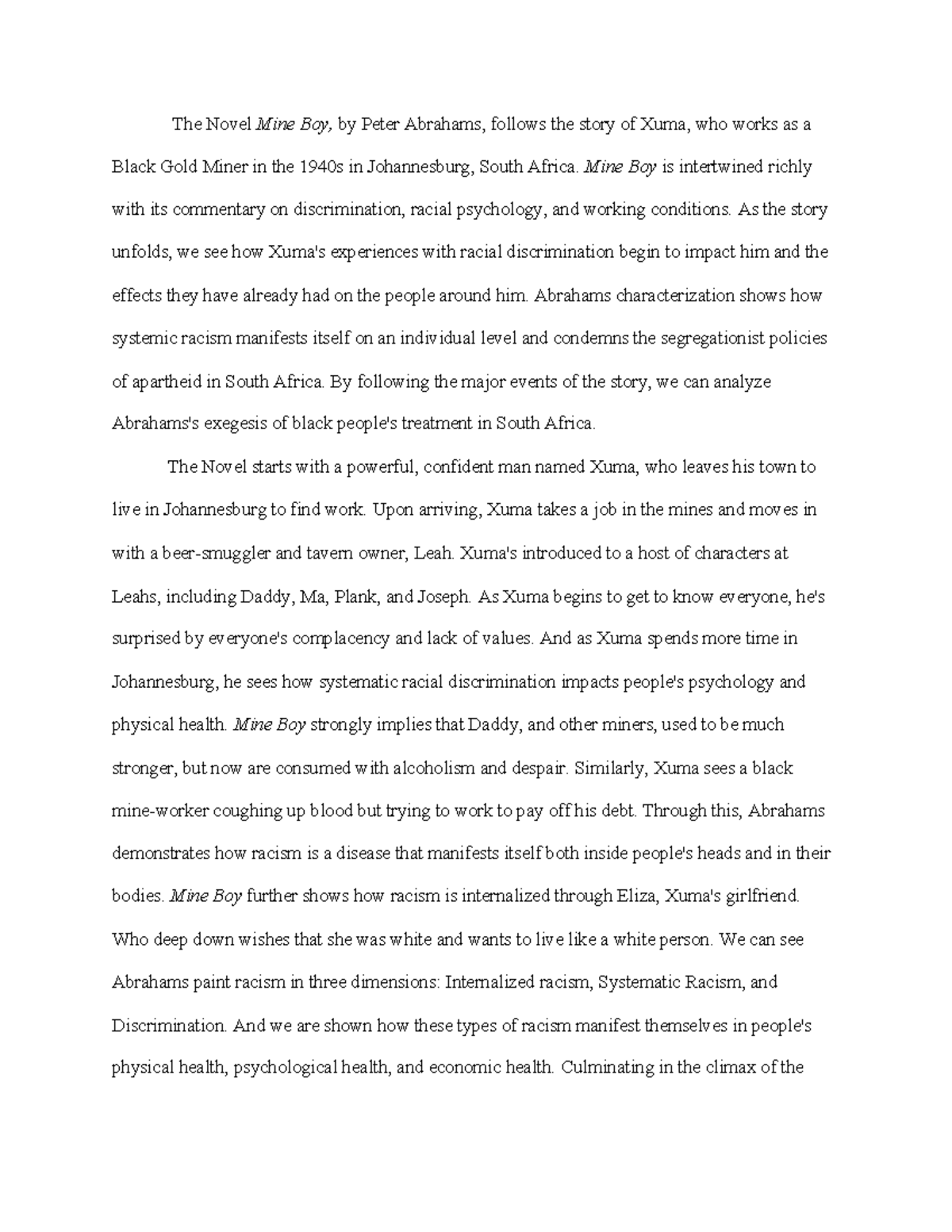 Mine Boy - PDF for mineboy - The Novel Mine Boy, by Peter Abrahams ...