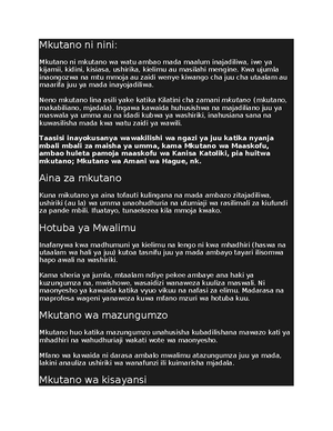 Ngeli ZA Kiswahili - NGELI ZA LUGHA NGELI Ngeli ni mkusanyiko wa majina ...