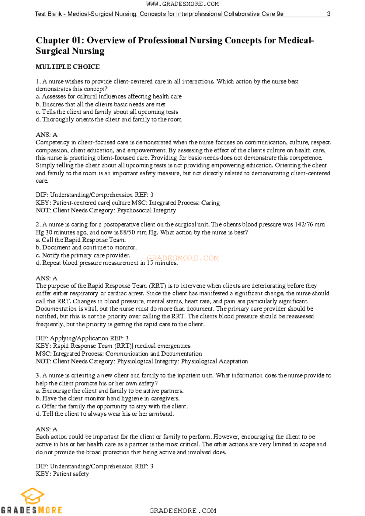 9780323461580-TEST-BANK\Chapter 01 Overview of Professional Nursing ...