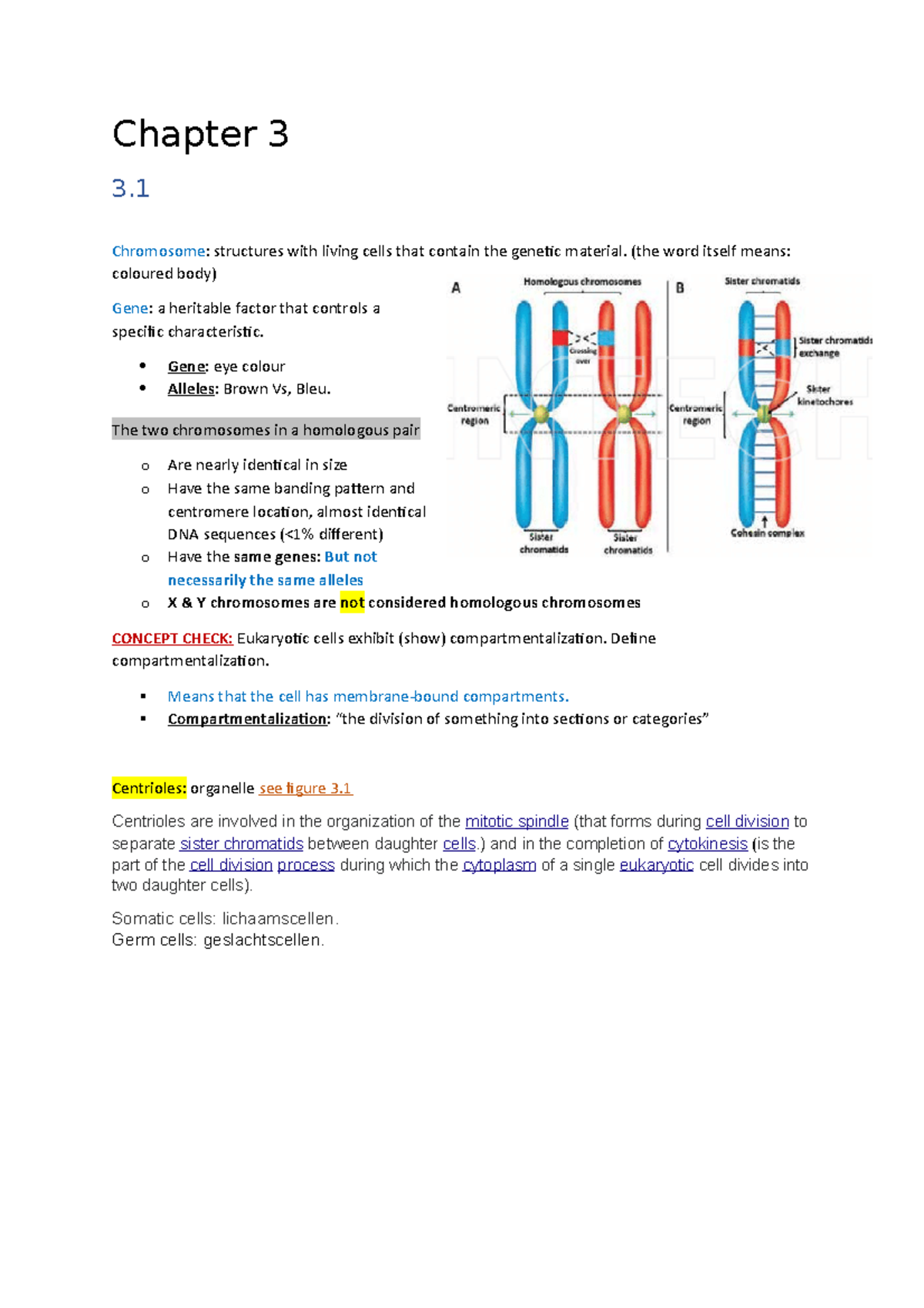 Chapter 3: genetics exam 1 by Jan Kooter - Chapter 3 3. Chromosome ...
