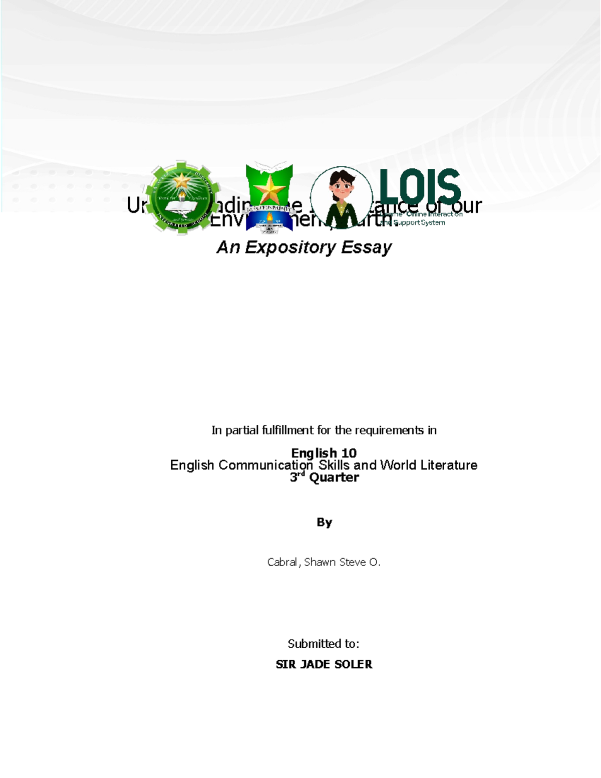 77777777 - ddfdrrrrr - Understanding the Importance of our Environment ...