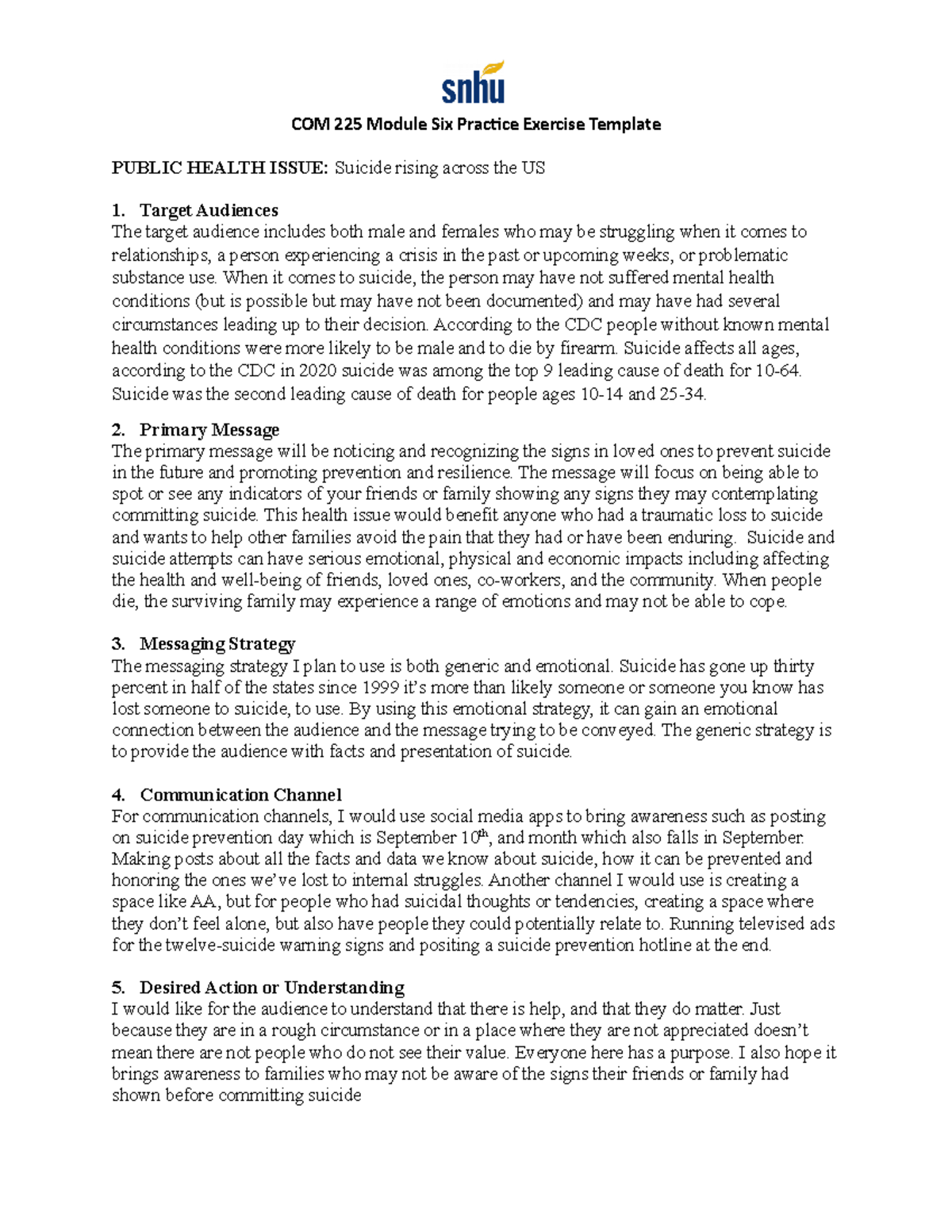 COM 225 Module 6 Practice Exercise Template - COM 225 Module Six ...