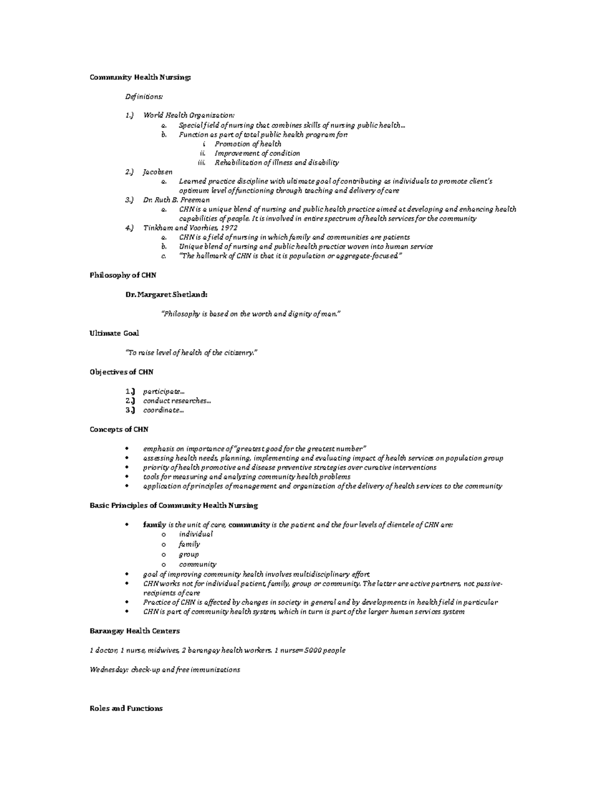 27326640 Community Health Nursing Notes Summary - Community Health ...