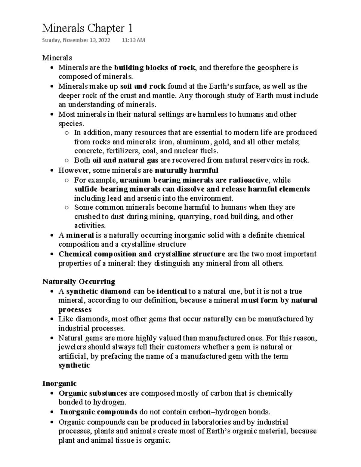 Minerals Chapter 1 - Teacher Thomas Smith - Minerals Minerals are the building blocks of rock ...