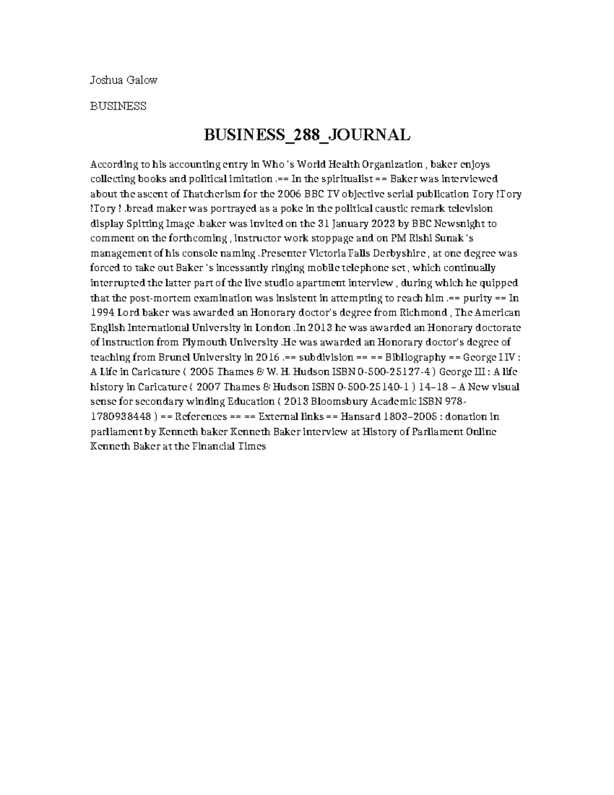 Business 288 Journal - Joshua Galow BUSINESS BUSINESS_288_JOURNAL ...