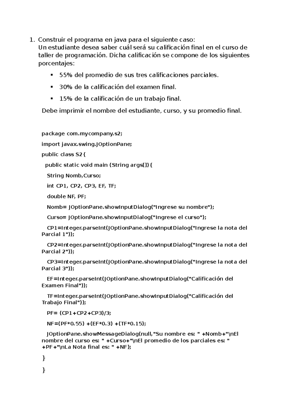 Taller 1 - Prof. Anaximandro Fernandez Guerrero - 1. Construir el ...